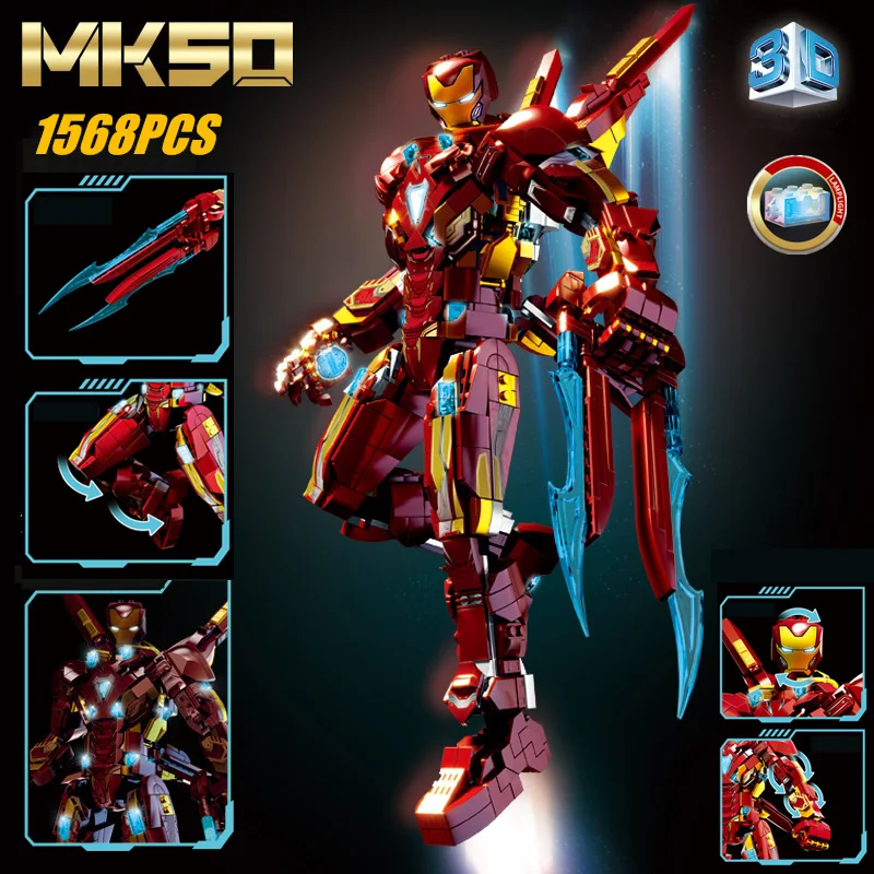 Miniso-Marvel-Mk50-Mark-50-Ironman-Heroes-Iron-Man-Armor-Mecha-Model ...