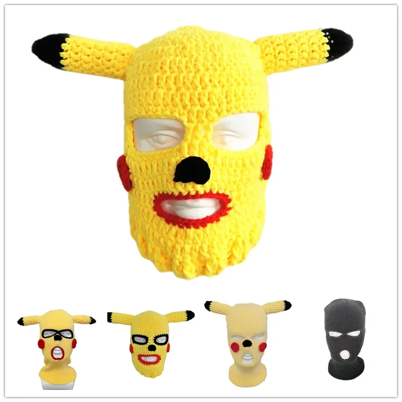 Pokemon-Pikachu-Balaclava-Masks-Hat-Winter-Cover-Neon-Mask-Halloween ...