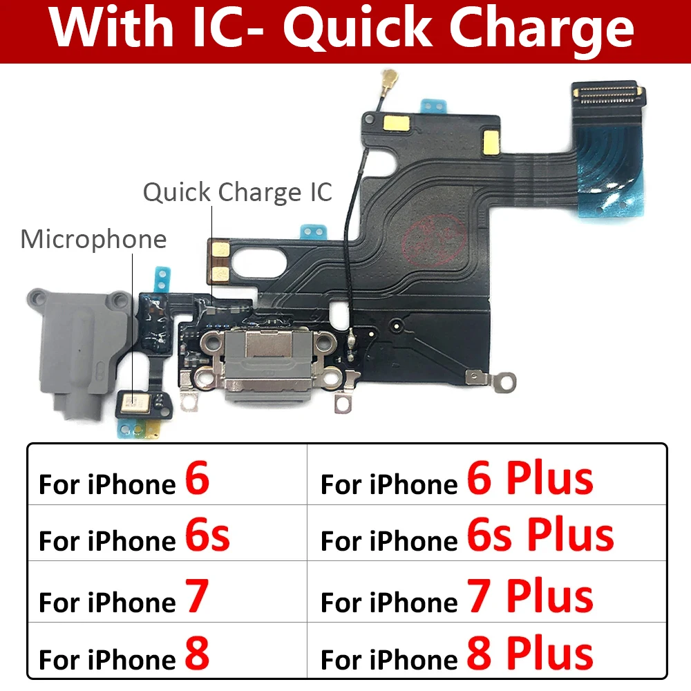New-For-iPhone-6-6G-6S-77G-8-8G-Plus-USB-Charging-Board-Port-Mic ...