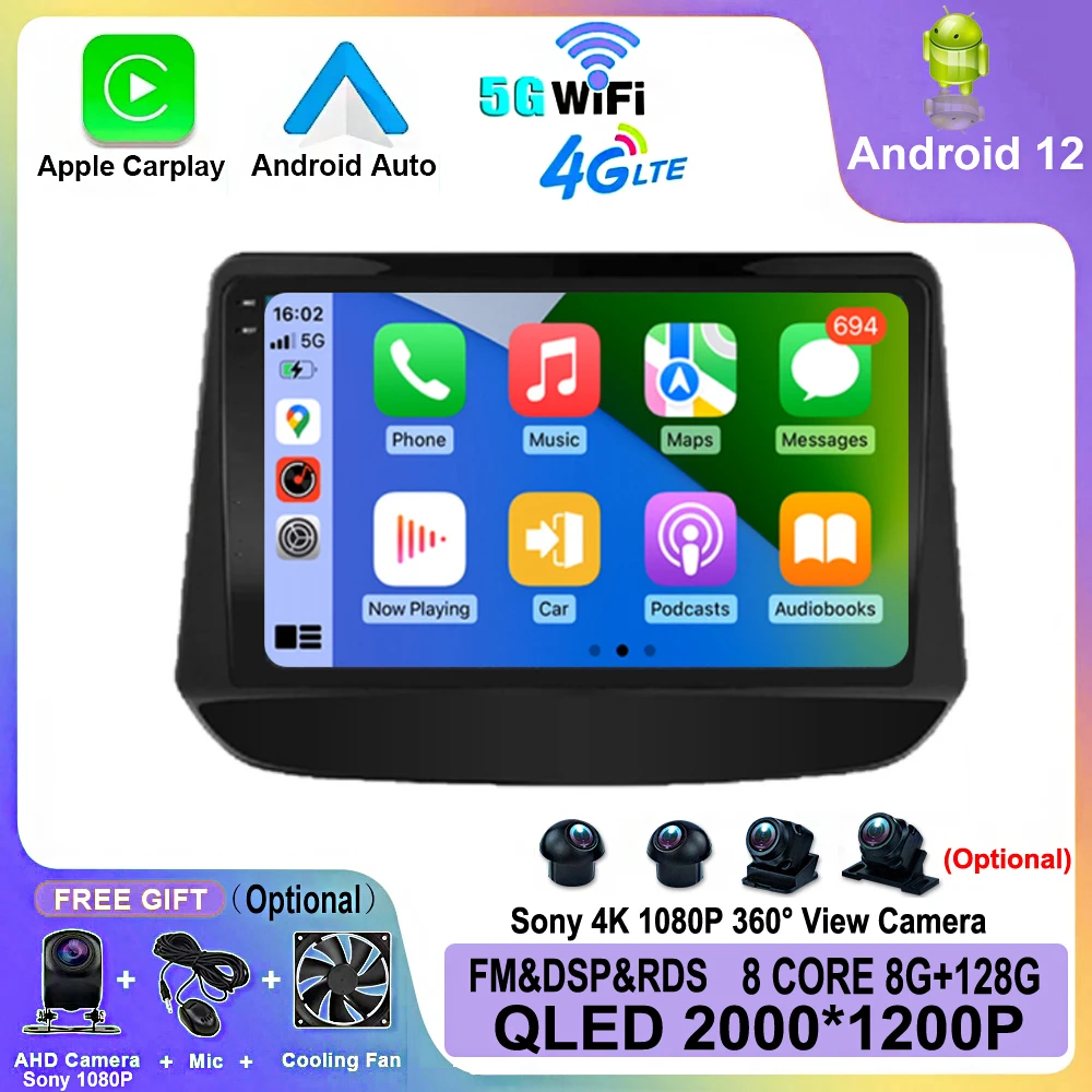 Autoradio Android 12, Navigation Gps, Wifi, 4g, Fm, Am, Dsp, Lecteur Multimédia Carplay, Pour ...