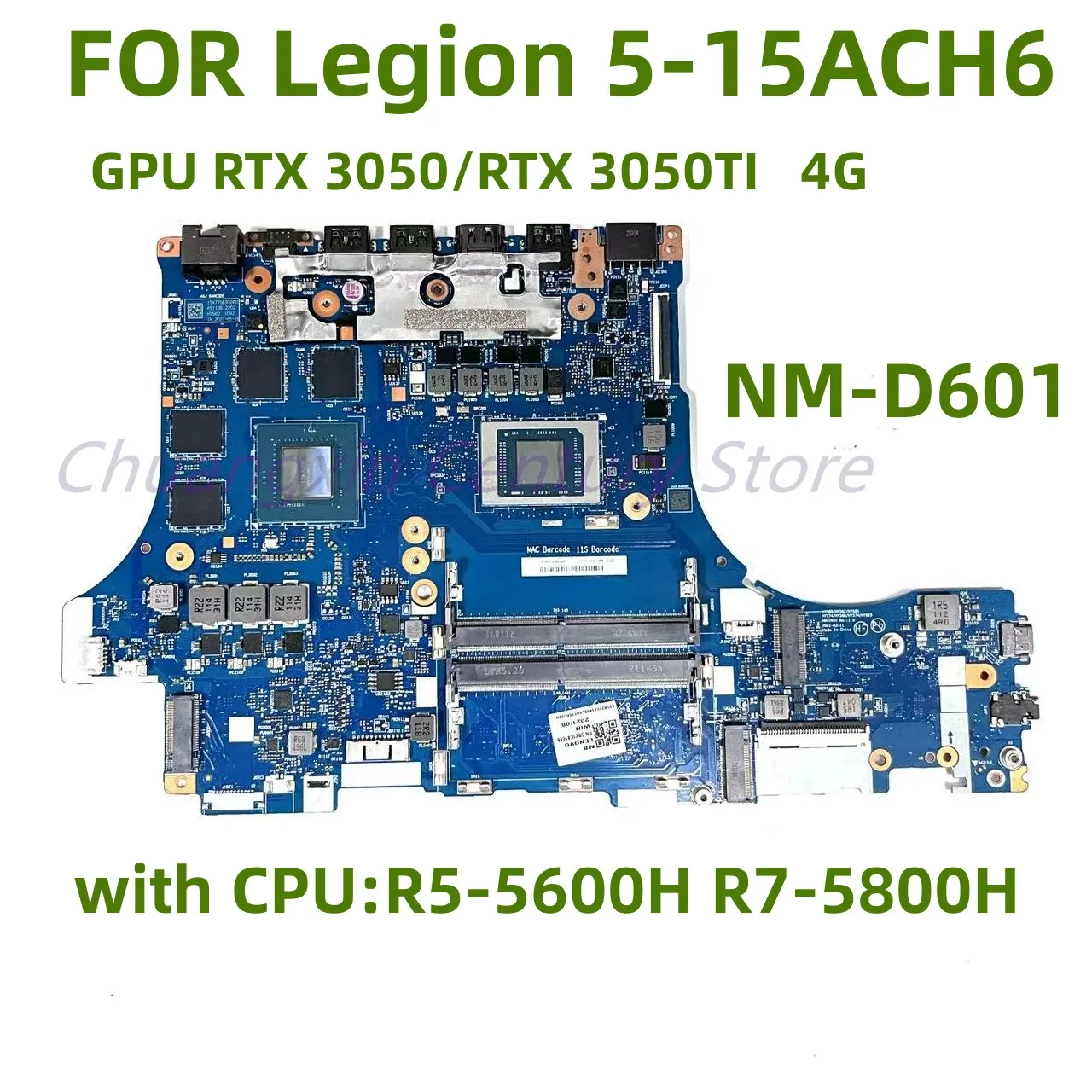 NM-D601 For Lenovo Legion 5-15ACH6 Laptop motherboard With:R5-5600H R7-5800H CPU GPU:GTX 1650 ...