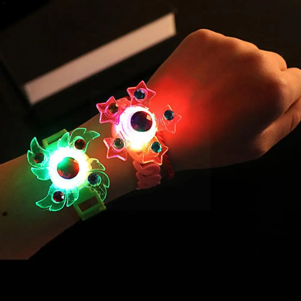 Hot-Sale-1pcs-Children-s-Luminous-Wrist-Band-Manual-Rotating-Soft-Flash ...