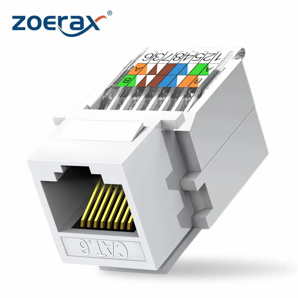 ZoeRax-Cat6-RJ45-Tool-Less-Keystone-Ethernet-Module-Female-Jack-Network-Punch-Down-Connector-Not ...