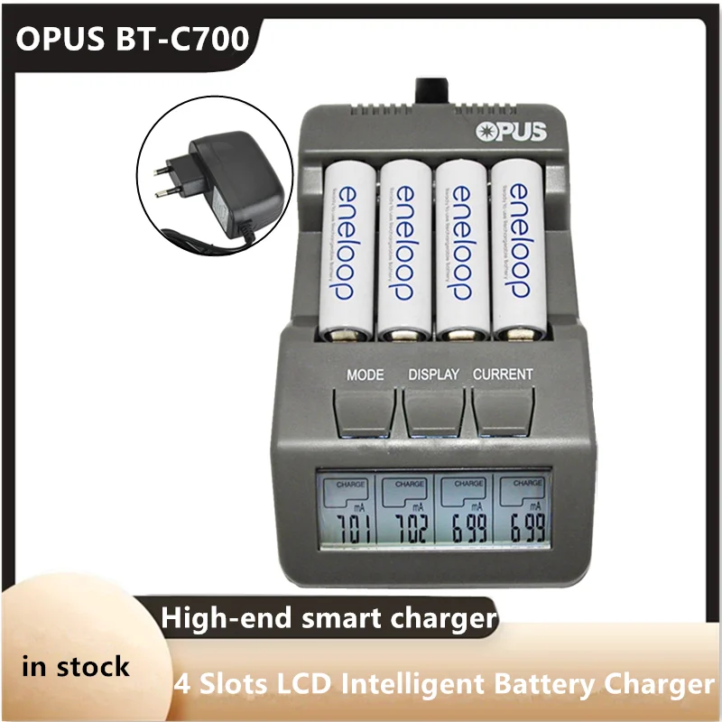 Original OPUS BT-C700 Digital 4 Slots LCD Intelligent Battery Charger ...