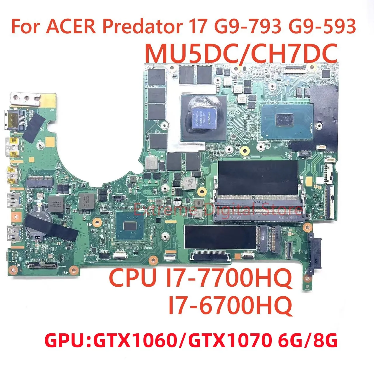 MU5DC-CH7DC-For-ACER-Predator-17-G9-793-G9-593-Laptop-Motherboard-CPU ...