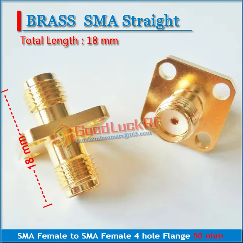 Dual-SMA-Female-to-SMA-Female-18-mm-length-Plug-4-hole-Flange-Panel ...