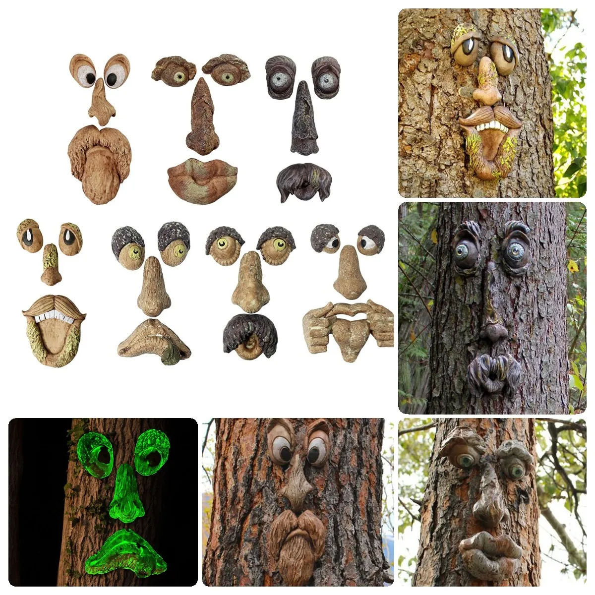 Funny Old Man Tree Face Creative Garden Art Outdoor Tree Amusing Old ...