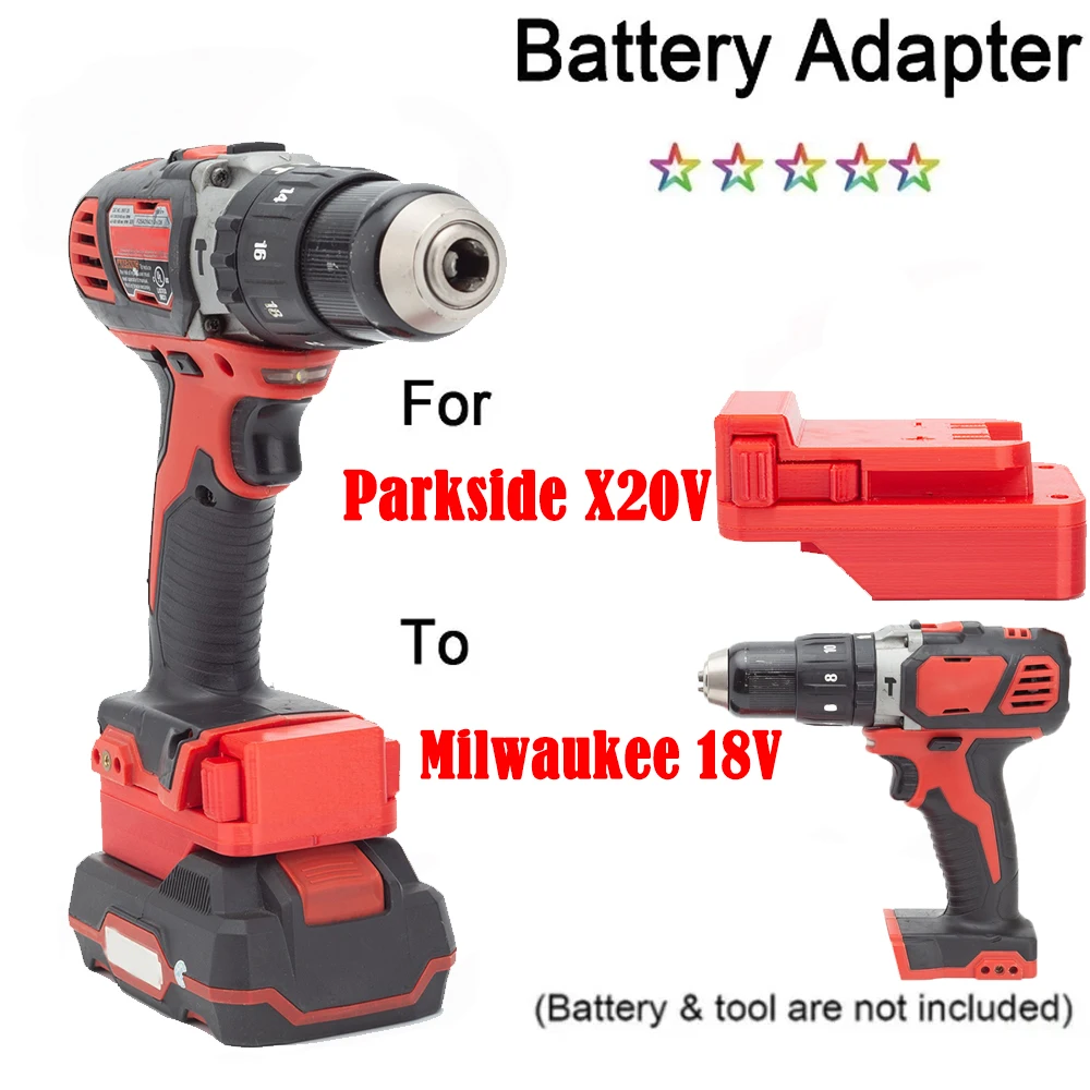 Battery-Convert-Adapter-For-Parkside-X20V-Li-ion-to-for-Milwaukee-18V ...