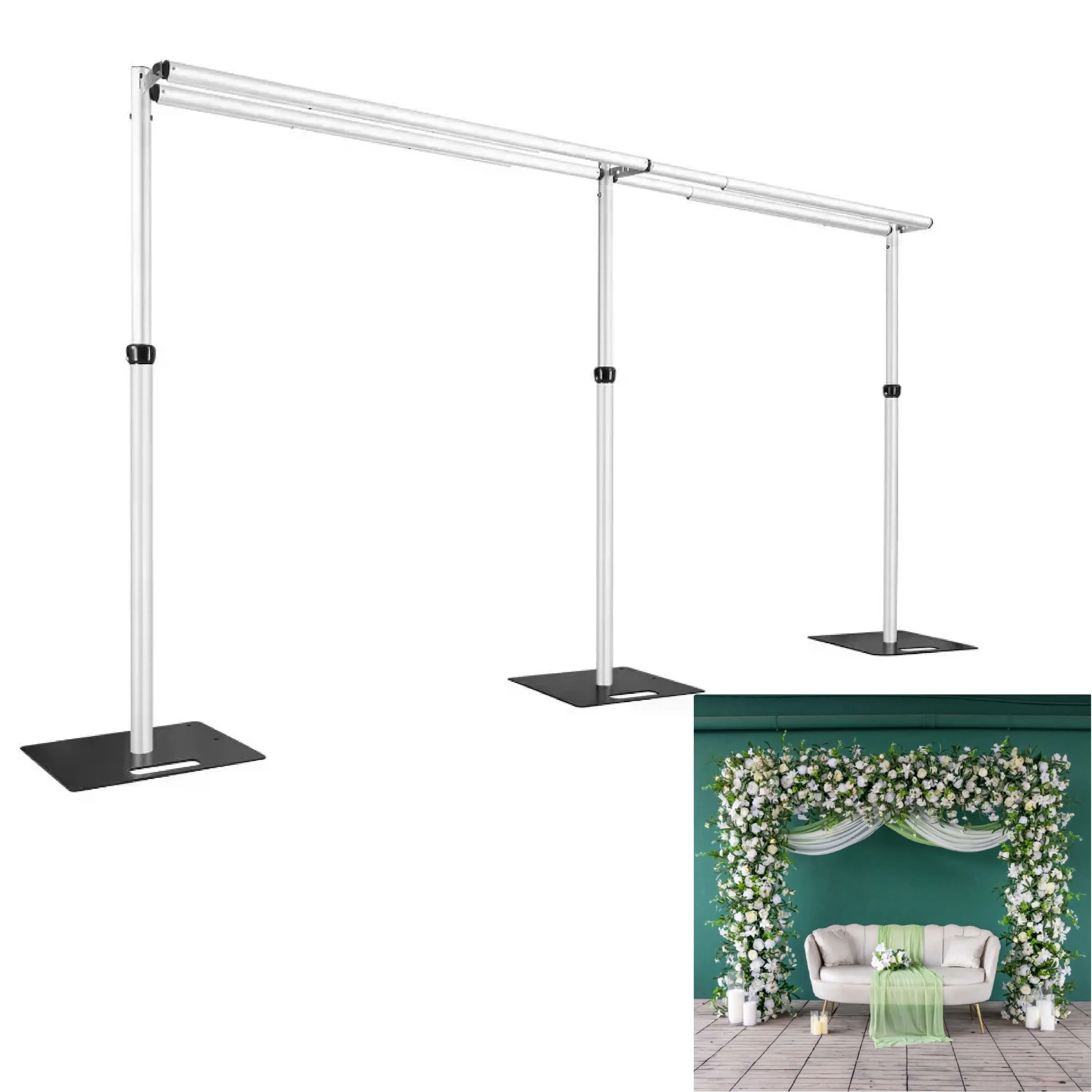 Wedding-Backdrop-Stand-Adjustable-Double-Crossbar-Pipe-Ceremony-Curtain ...