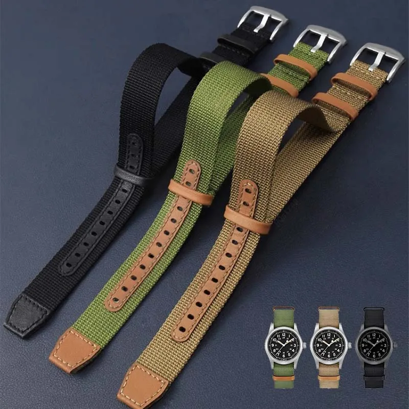 20mm 22mm Canvas Nylon Patch Leather Strap for Rolex Watch Band for ...