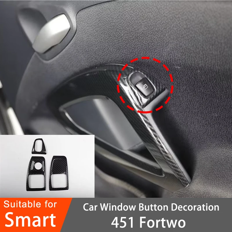 Car-Window-Buttons-Decorative-Stickers-For-Smart-451-Fortwo-Car-ABS ...