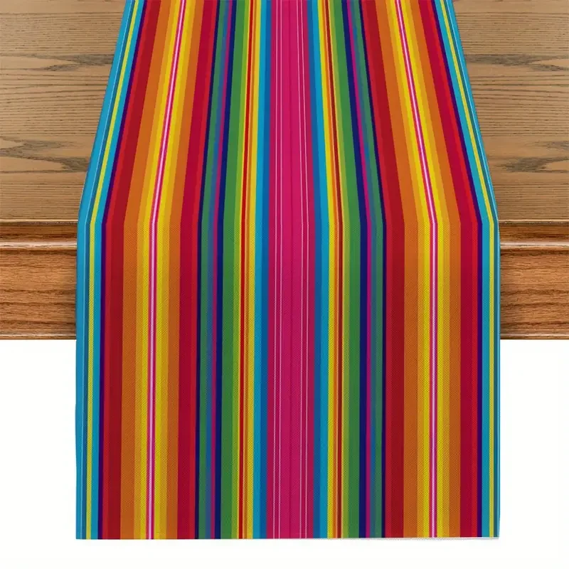 Mexican Style Linen Table Runners Mexico Fiesta Party Decor Colorful ...