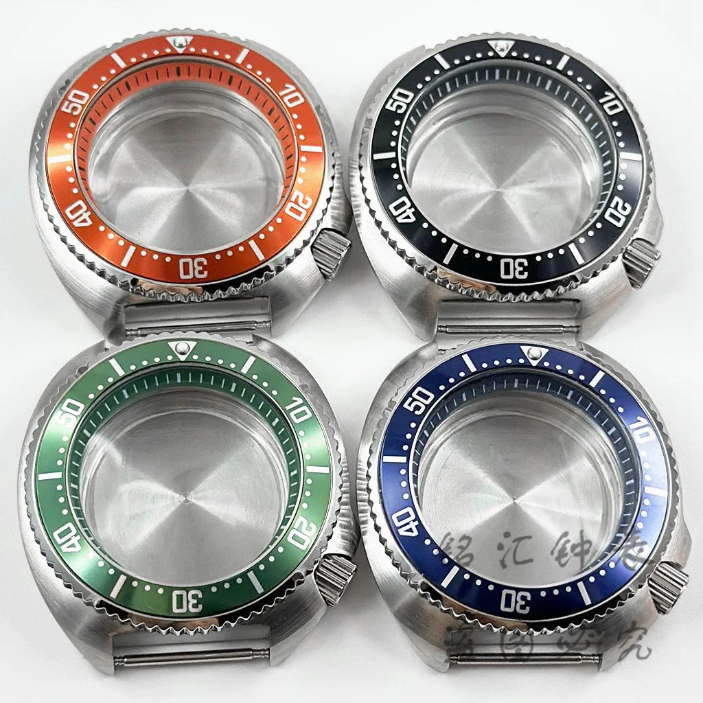 44mm-Stainless-Steel-Silver-Watch-Case-Orange-Blue-Green-Black-Ring ...
