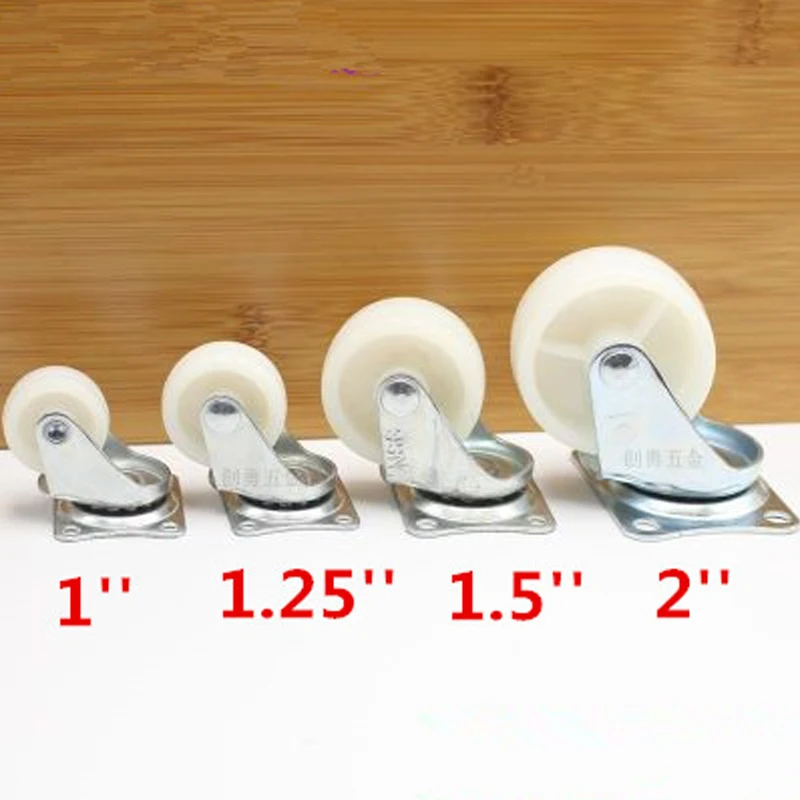 2-Pcs-White-1-2-inch-Single-Wheel-Light-Duty-Swivel-Plate-Plastic ...