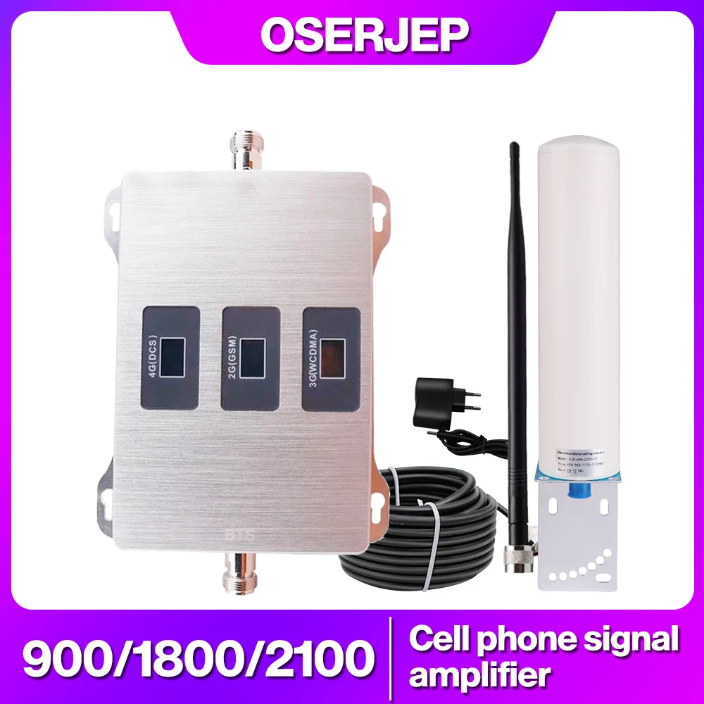 Tri Band 900/1800/2100MHz 2G 3G 4G Repetidor GSM WCDMA UMTS LTE Booster Band8/3/1 900/1800/2100 ...