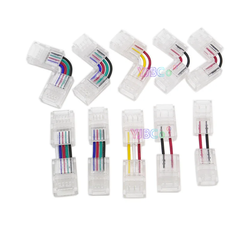 LED Strip SMD 5050 2835 Transparent Solderless Cover Connector Single ...