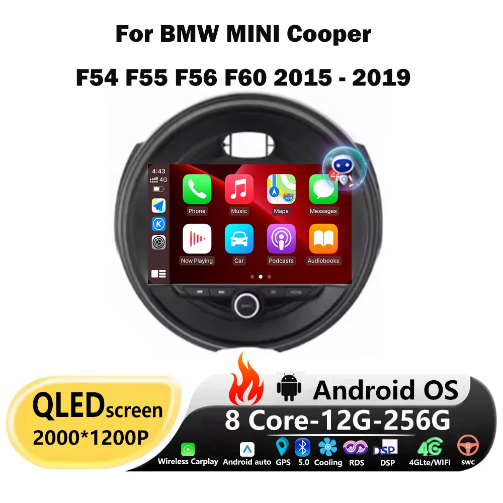 Android 16 auto para bmw mini cooper f54 f55 f56 f60 2015 - 2019 rádio ...