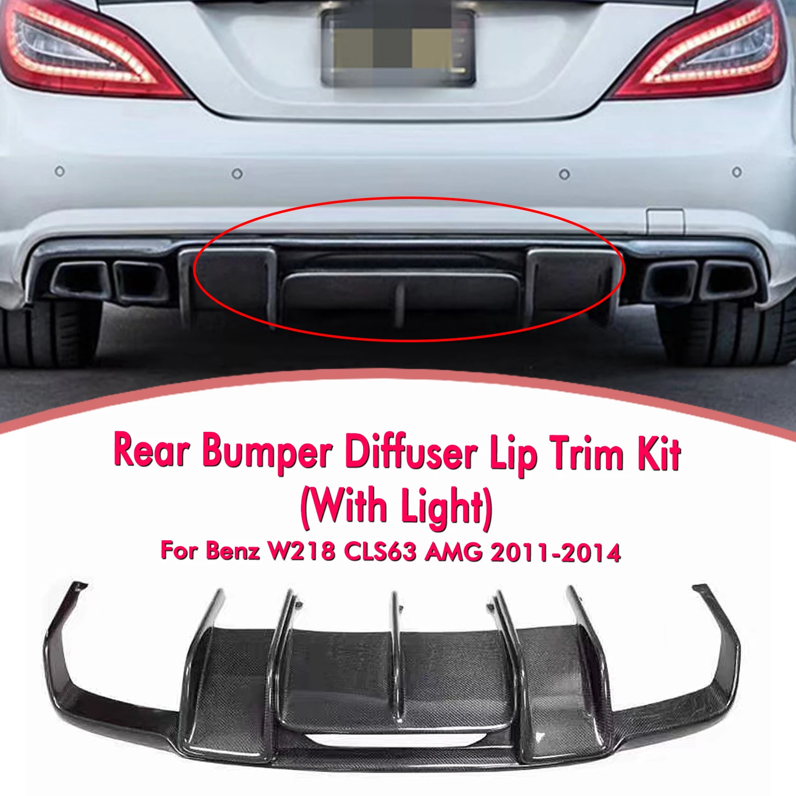 Rear-Carbon-Fiber-Rear-Bumper-Diffuser-Spoiler-Lip-For-Mercedes-Benz ...