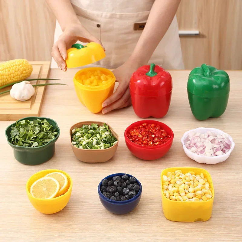Onion-Green-Pepper-Garlic-Shaped-Food-Containers-Lemon-Fruits-Fresh-Box ...
