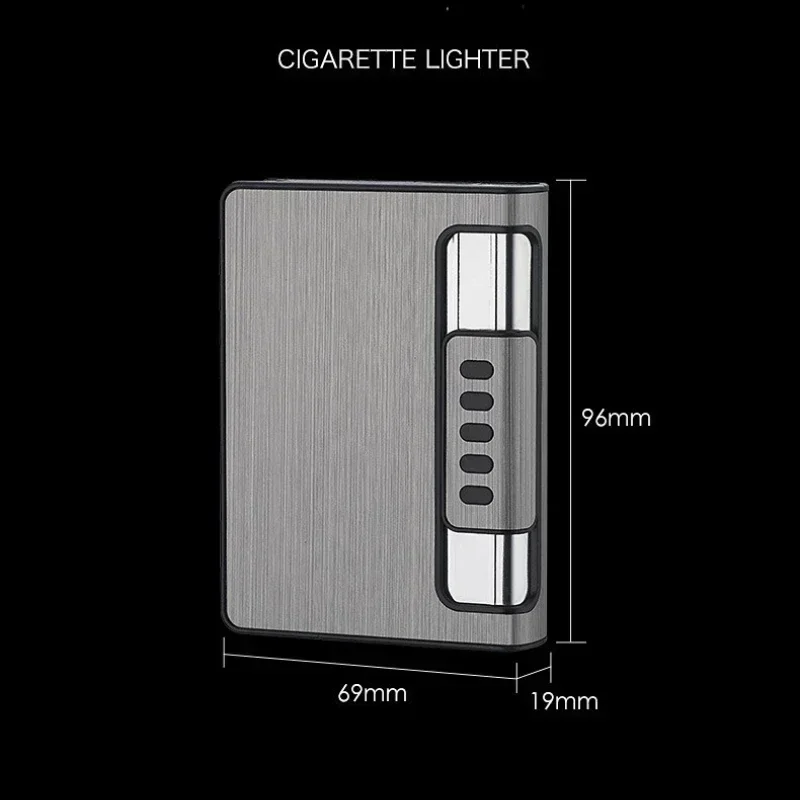 Metal-Cigarette-Case-Portable-Box-Butane-Gas-Lighter-Cases-Torch ...