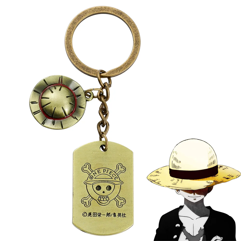 Anime-ONE-PIECE-Keychain-Straw-Hat-Skull-Token-Alloy-Pendant-Keyring ...
