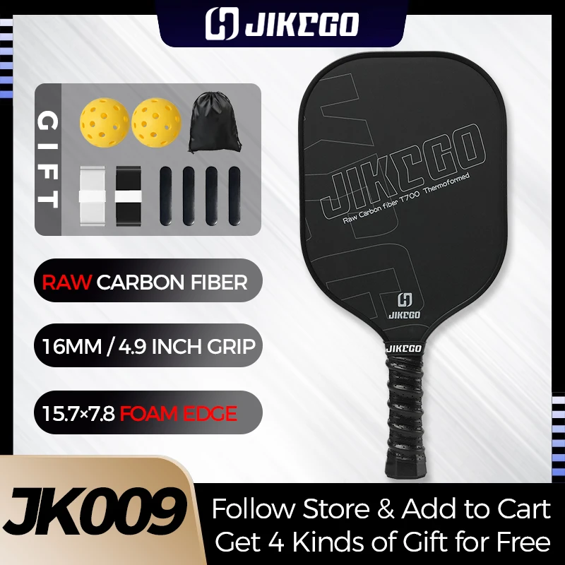 JIKEGO-Thermoformed-T700-Raw-Carbon-Fiber-Pickleball-Paddle-16mm-Grip-4 ...