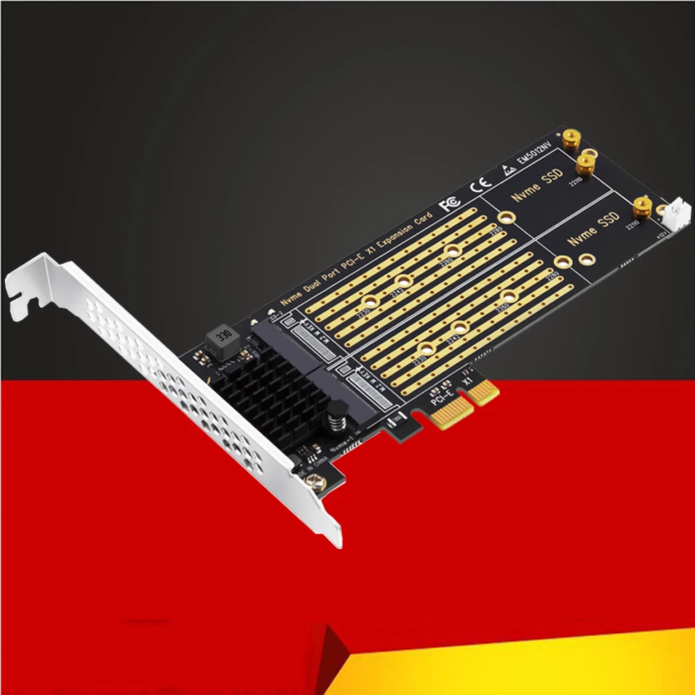 Add-On-Cards-PCIe-To-M2-NVME-Adapter-Card-PCIe-X1-2Port-NVME-M-Key-SSD.jpg