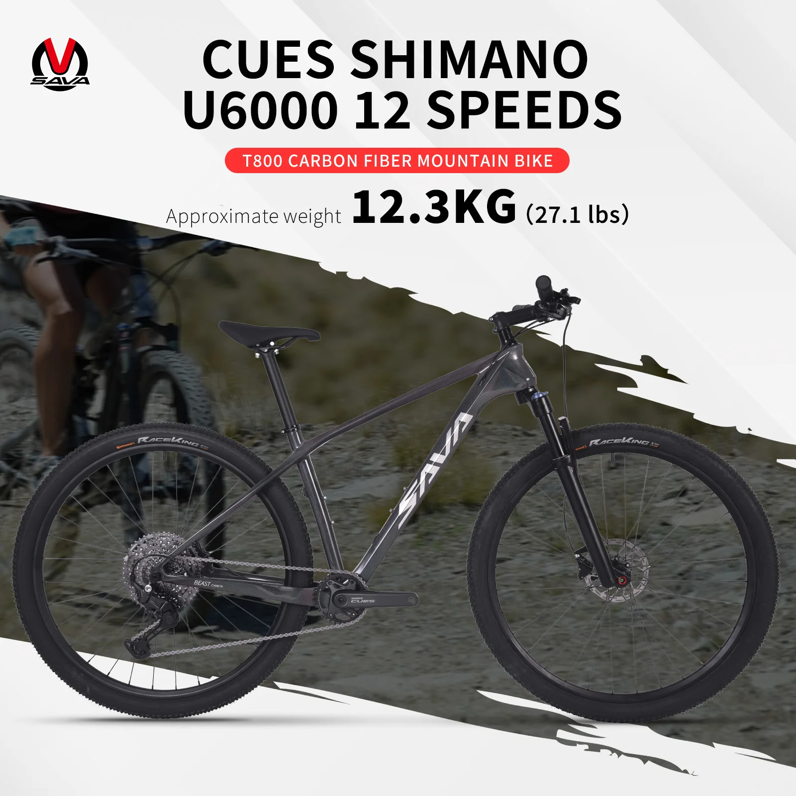 SAVA-carbon-fiber-mountain-bike-with-CUES-system-CUES-600-22speed-CUES ...