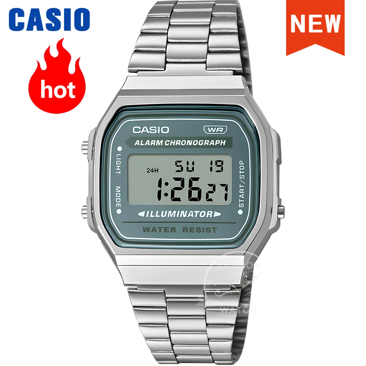 Relojes Casio para hombre, pequeño reloj plateado, reloj electrónico ...