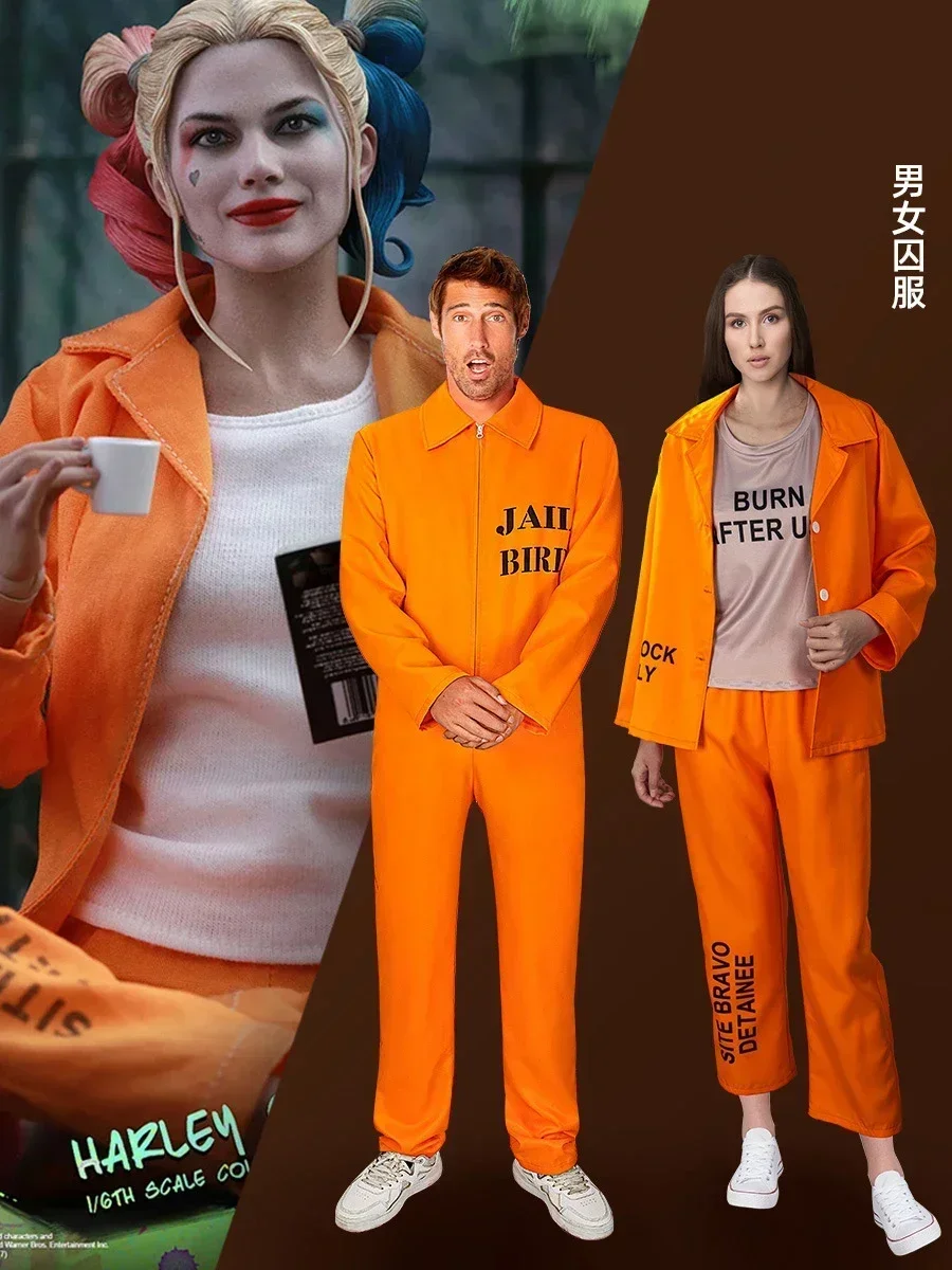 American-Prisoner-Cosplay-Costume-Man-Jumpsuit-Woman-Tops-Pants-Adult ...