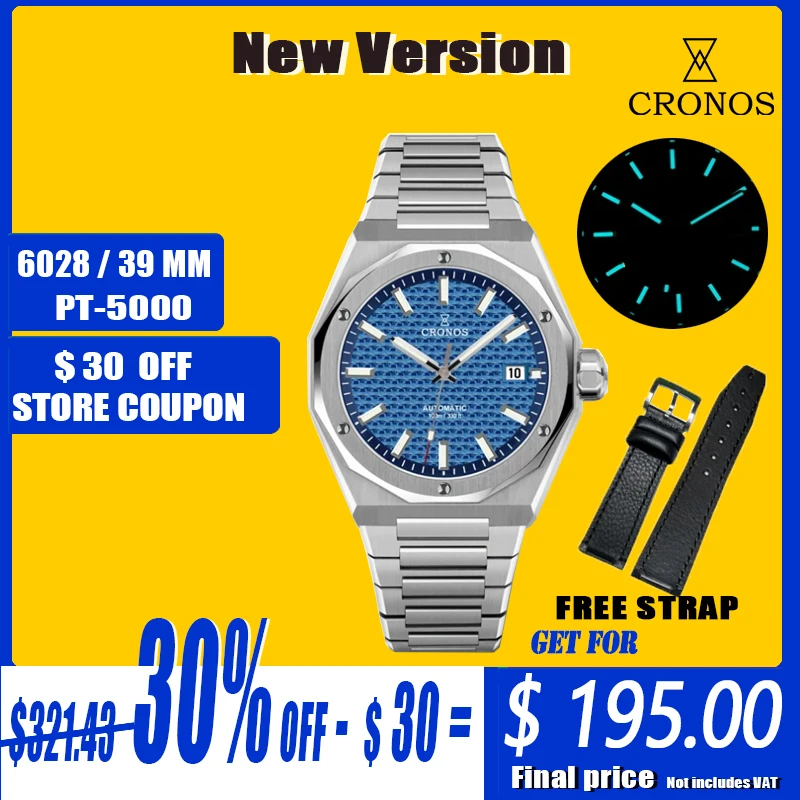 Cronos-Luxury-Men-Watch-39mm-Skyline-Automatic-PT5000-SW200 ...