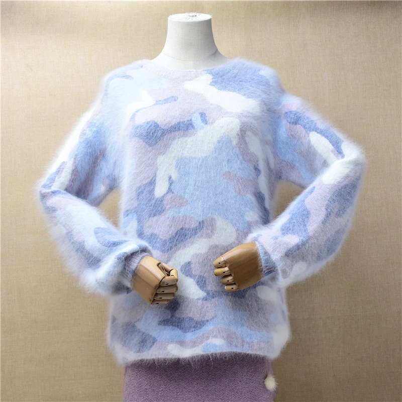 Ladies-Women-Spring-Autumn-Clothing-Printing-Hairy-Angora-Rabbit-Hair ...