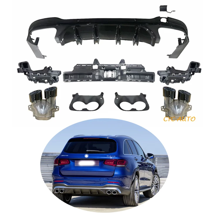 Car-parts-GLC-modified-for-Mercedes-Benz-X253-GLC43-rear-diffuser ...