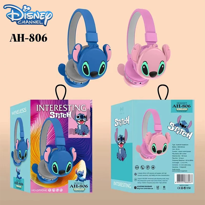 Disney-Stitch-Wireless-Bluetooth-Headphones-AH-806-HIFI-Stereo-Sound ...