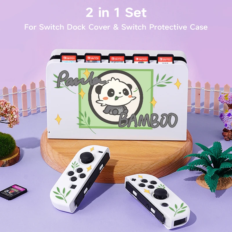2-Pcs-Panda-Theme-Pattern-Protective-Case-with-Base-Cover-Set-for ...