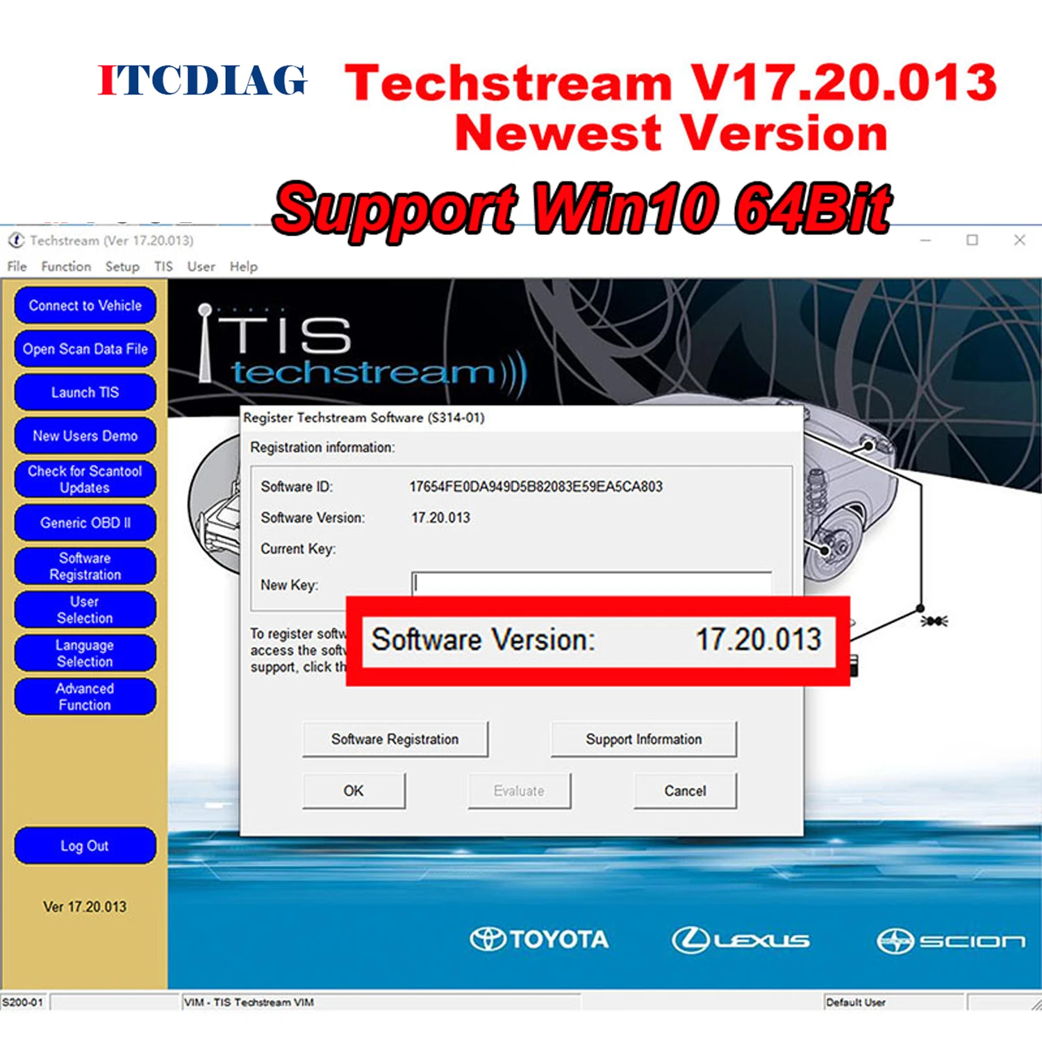 Newest Version For Toyota Tis Techstream 17.00.020 Software Link And ...