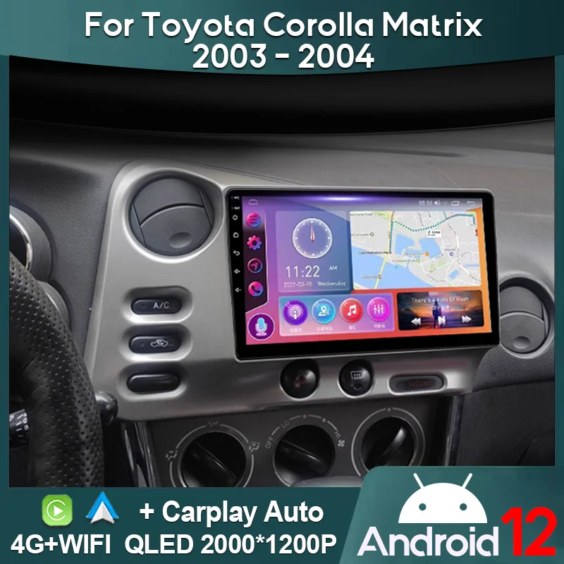 MAMSM-Car-Radio-For-Toyota-Corolla-Matrix-2003-2004-Android-12 ...