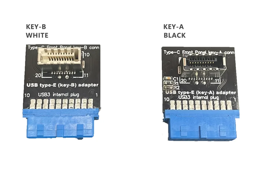 US$ 11.14 - USB 3.0 19PIN to TYPE-E Adapter Card Type-C Front Panel Key ...