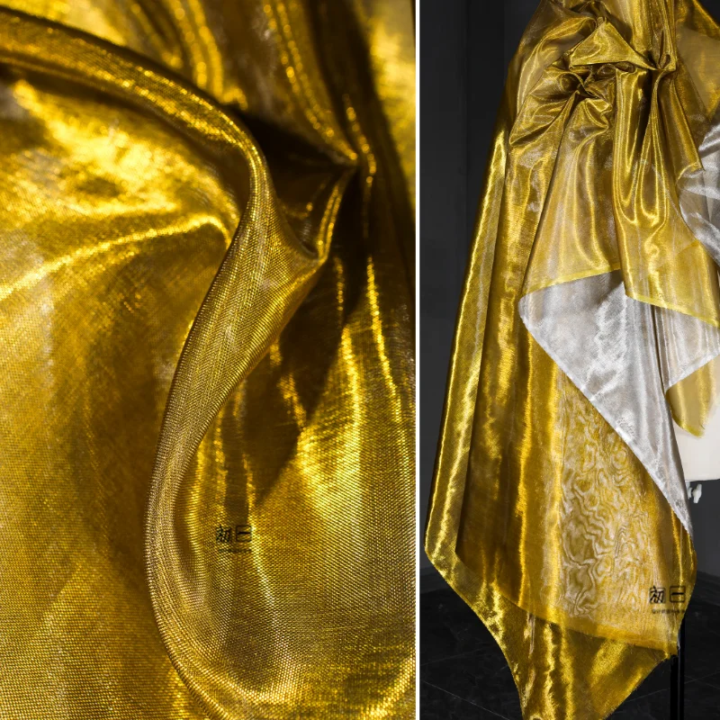 Gold-Silver-Dual-Color-Hard-Mesh-Fabric-DIY-Wedding-Dress-Performance ...