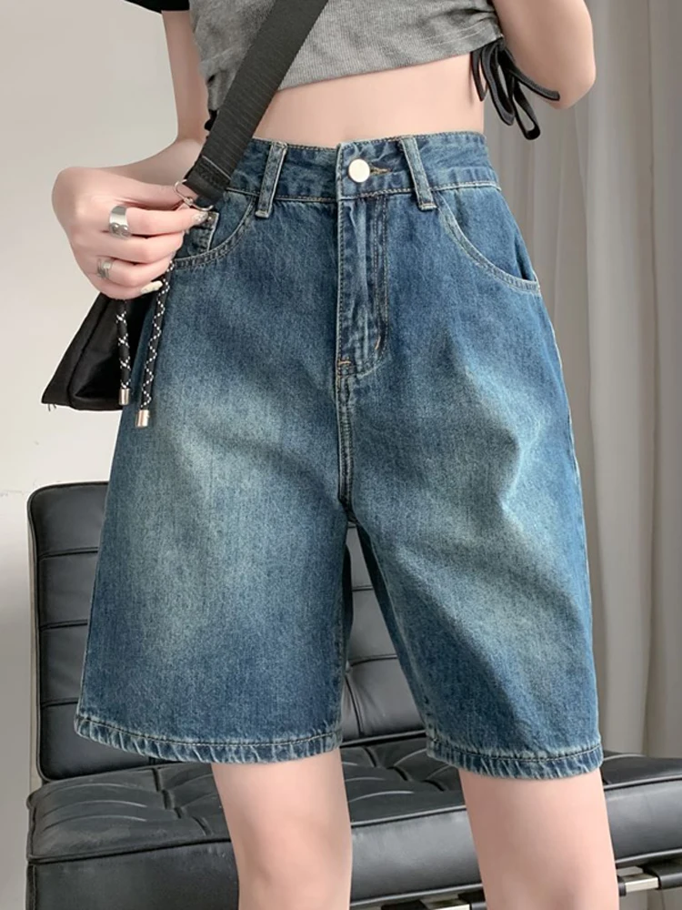 2024-New-Women-Summer-Baggy-Straight-Shorts-Female-Wide-Leg-Denim-Short ...