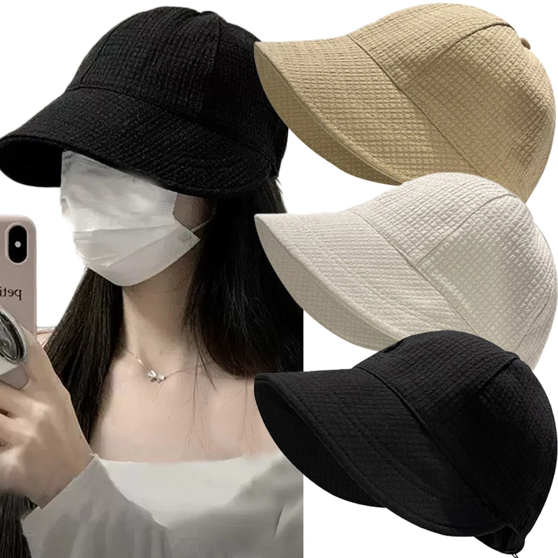 Summer-Wide-Brim-Sun-Hat-Drawstring-Adjustable-Caps-for-Girls-Women ...