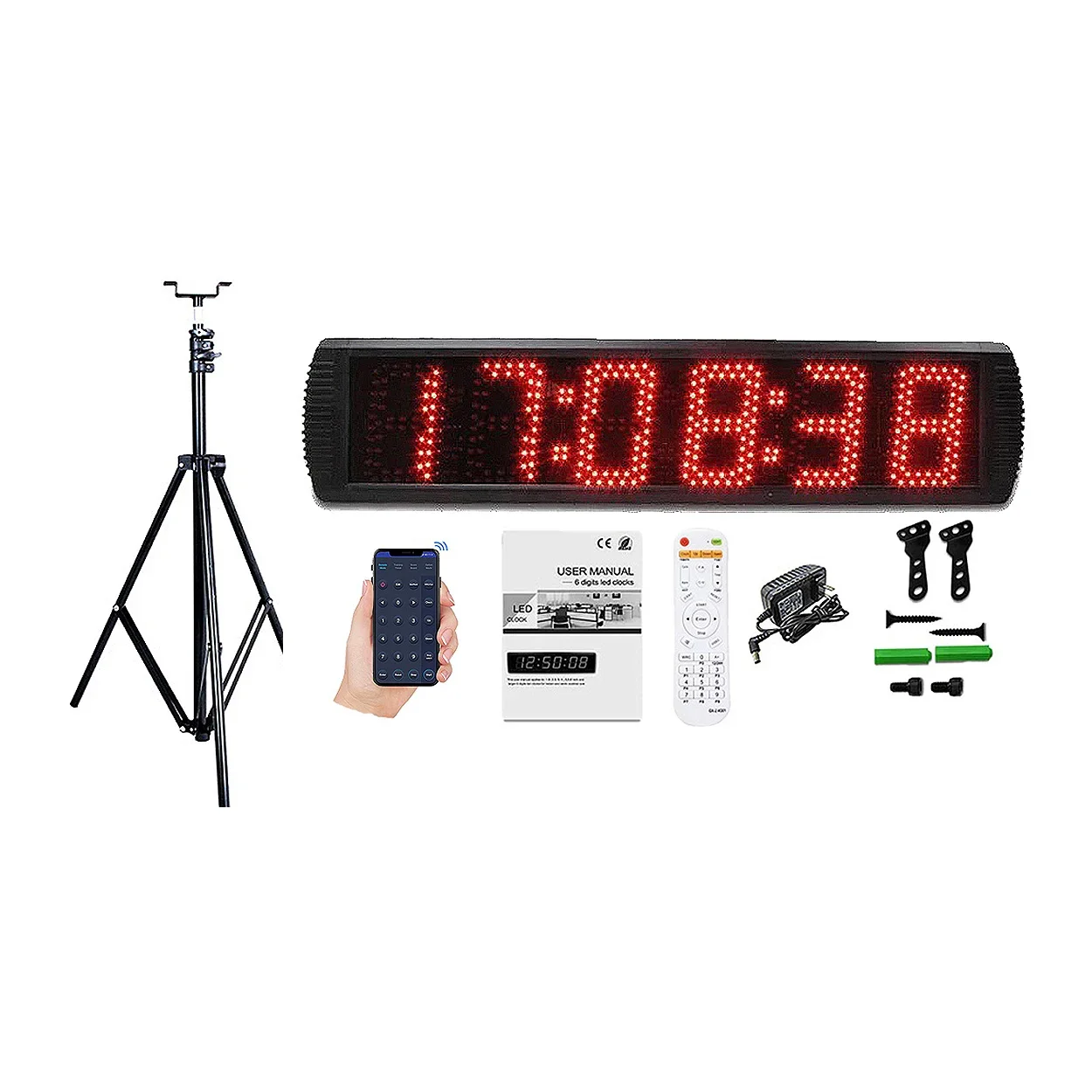 Outdoor-5-Large-Led-Stopwatch-Time-Display-Countdown-Timer-Digital ...
