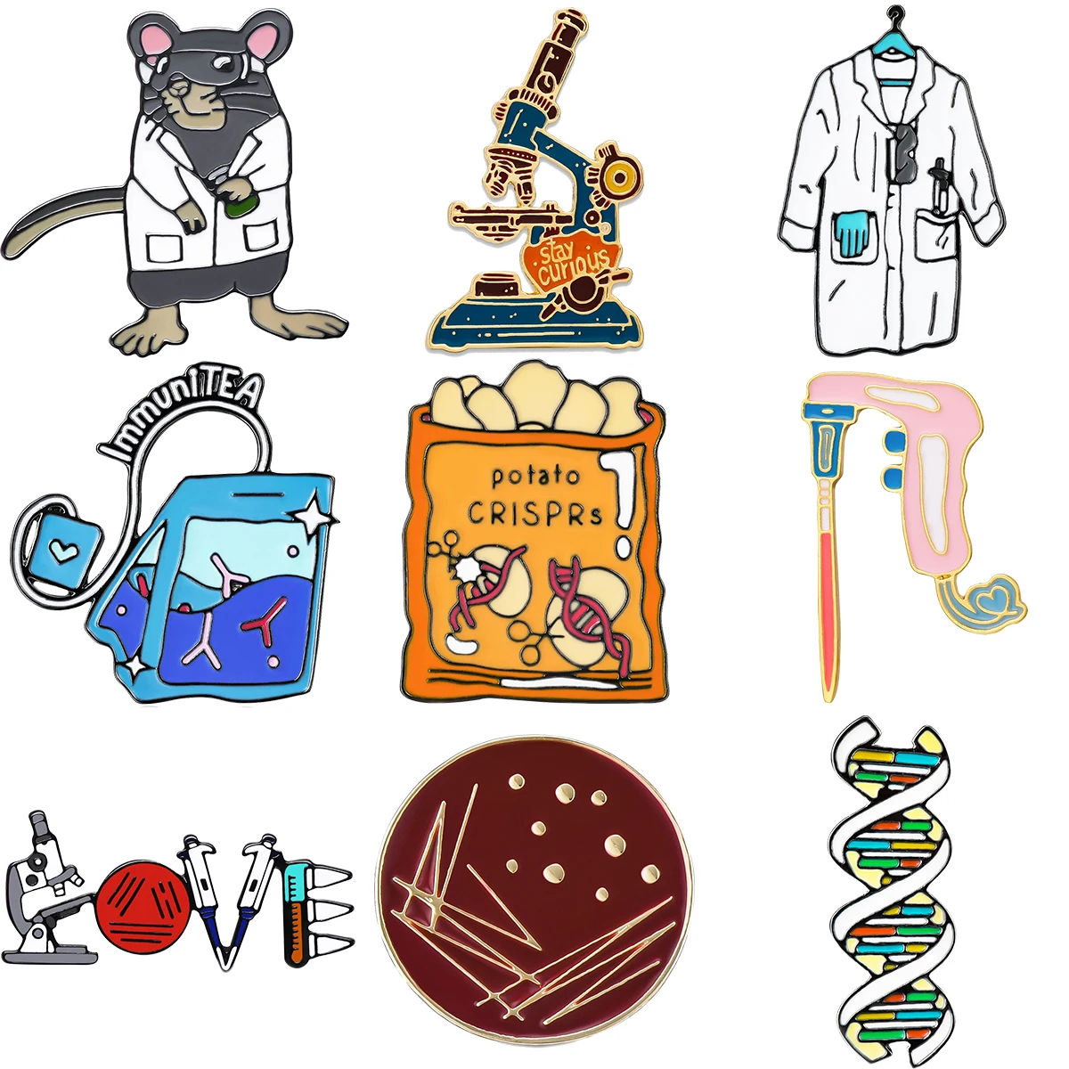 Catuni-Creative-Lab-Biology-Chemistry-Enamel-Pin-Brooch-Funny-Science ...