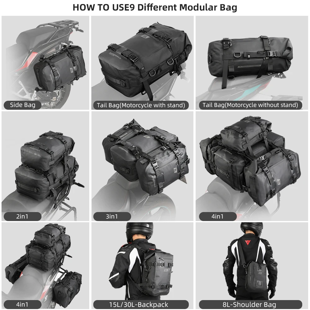 Rhinowalk MT2208 Motorcycle Backpack Waterproof Bag 8L 15L 30L ...
