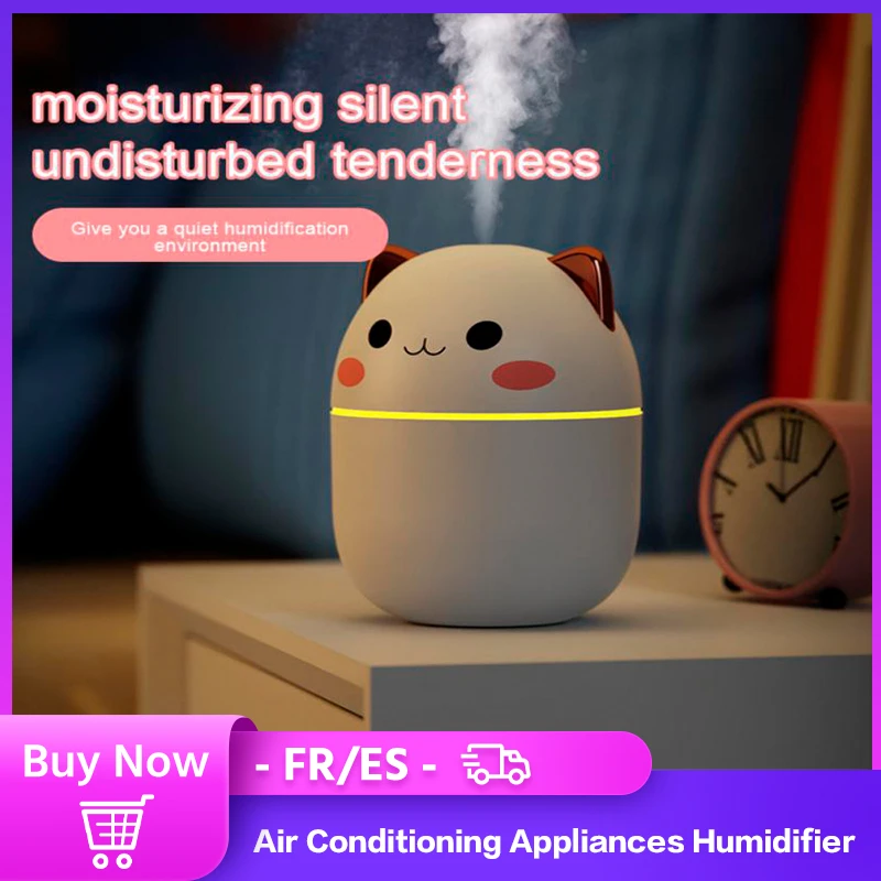 200ml Air Humidifier Cute Kawaiil Aroma Diffuser With Night Light Cool Mist For Bedroom Home Car ...