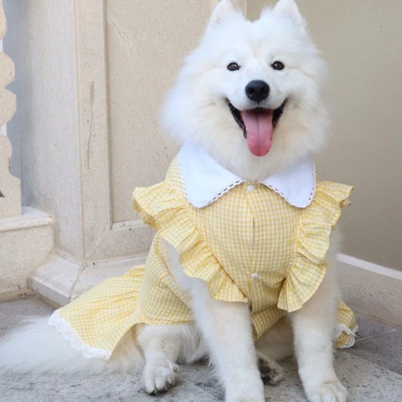 Big-Large-Pet-Clothing-Plaid-Summer-Puppy-Dog-Dress-Big-Large-Dog ...