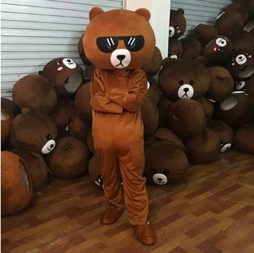 Lindo oso pardo, disfraz de mascota de dibujos animados de oso de ...