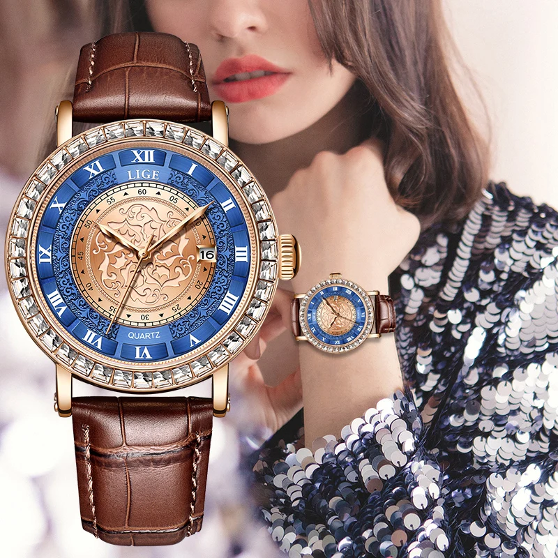 Luxury-Women-Watch-with-Diamond-Elegant-Brand-Quartz-Clock-Leather ...
