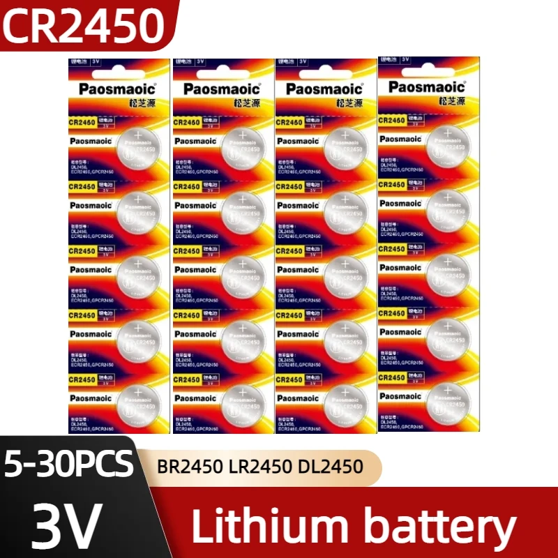 Original-5-100pcs-CR2450-3v-Lithium-battery-c2450-DL2450-BR2450-DL2450 ...