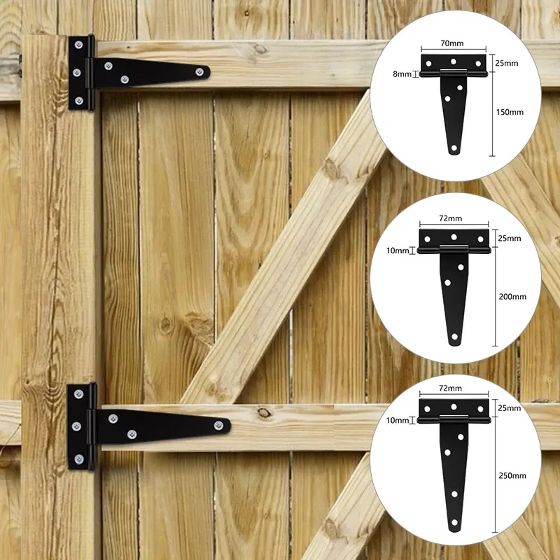 1PC-Black-T-Shaped-Triangular-Iron-Hinge-for-Cabinet-Shed-Wooden-Gate ...
